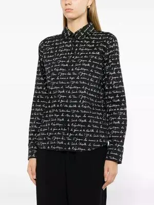 AGNES B. Paris Landmark Handwriting Print Shirt