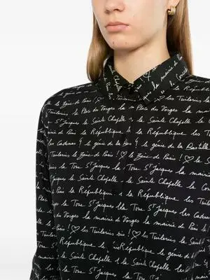 AGNES B. Paris Landmark Handwriting Print Shirt