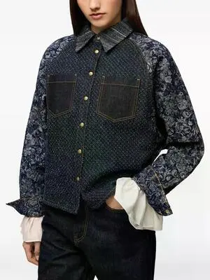 GANNI Shirt In Patchwork Denim