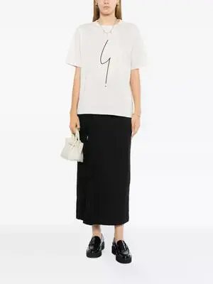 AGNES B. Cotton Graphic T-shirt - Neutrals