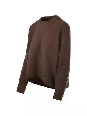 BEYOU Ribbed-trim Crew-neck Sweater