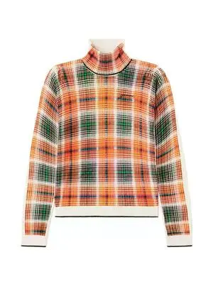 GANNI Turtleneck In Check Merino