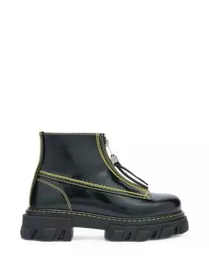 GANNI Contrast Stitching Ankle Boots