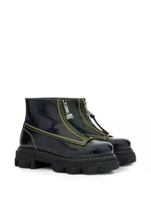 GANNI Contrast Stitching Ankle Boots