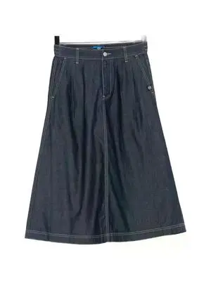 AGNES B. Chambray Midi Skirt - Blue