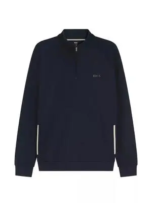 BOSS Cotton-blend Zip-up Jacket With Metallic Logo