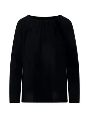 ALLUDE Gathered Long-sleeve Blouse