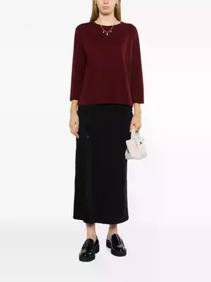 AGNES B. Logo Embroidered Long Sleeve T-shirt