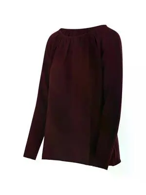 ALLUDE Gathered Neckline Fine-knit Top