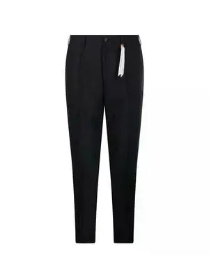 SANTANIELLO Pleated Tapered-leg Trousers - Grey