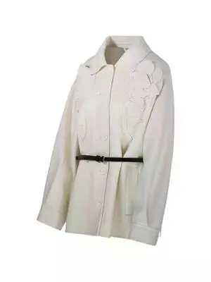 P.a.r.o.s.h Floral-appliqué Belted Jacket