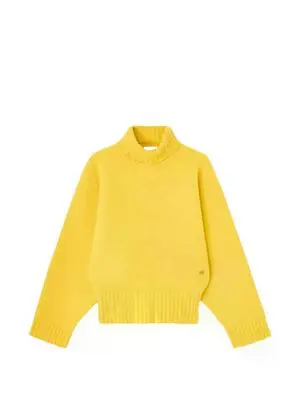 GANNI Double Knit Turtleneck - Yellow