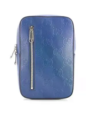Gucci Gg Embossed Perforated Leather Sling Backpack