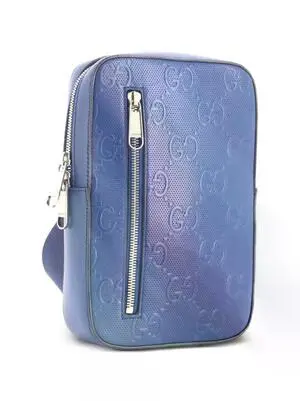 Gucci Gg Embossed Perforated Leather Sling Backpack