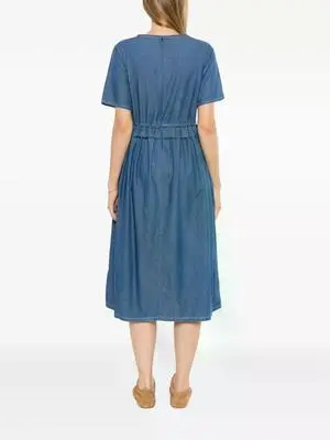 AGNES B. Chambray Dress With Logo Patch