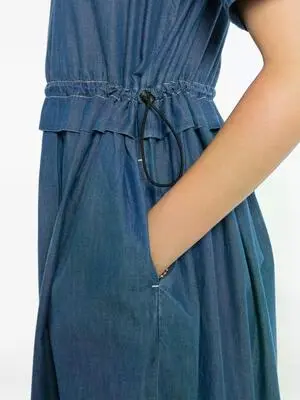 AGNES B. Chambray Dress With Logo Patch