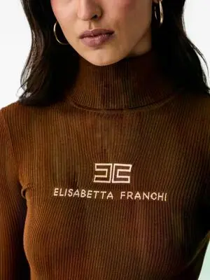 Elisabetta Franchi Ribbed Knit High Neck Sweater