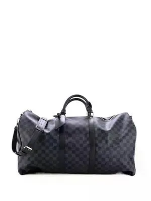 LOUIS VUITTON Keepall Bandouliere Damier Graphite 55 Travel Bag