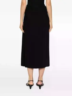 AGNES B. Flared Snap Skirt - Black