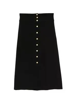 AGNES B. Flared Snap Skirt - Black