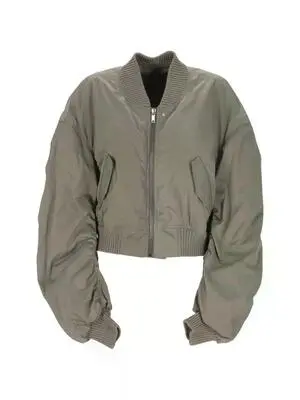 Rick Owens Ruched-sleeve Bomber Jacket - Grey