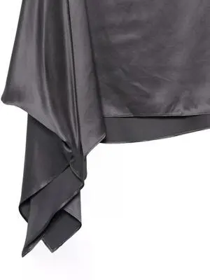 Dusan Asymmetric Satin Boat Neck Top