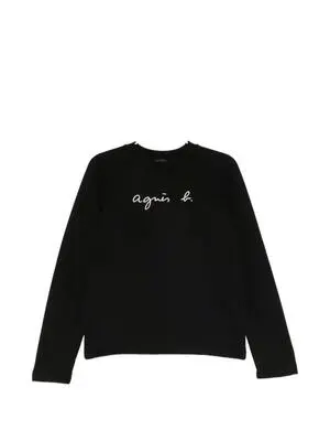 AGNES B. Logo-print Sweater - Black
