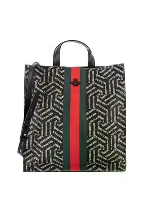 Gucci Convertible Soft Open Caleido Gg Coated Canvas Tote Bag - Brown
