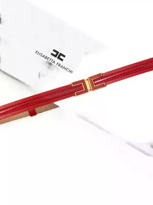 Elisabetta Franchi Logo Plaque Leather Belt