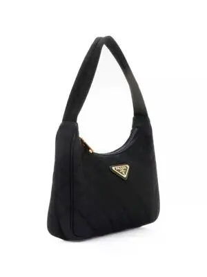 Prada Quilted Tessuto Mini Hobo Bag