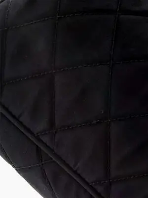 Prada Quilted Tessuto Mini Hobo Bag - Black