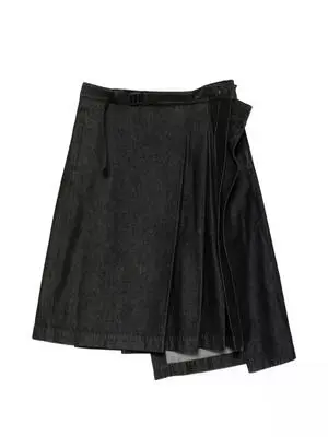 Y3 Asymmetric Pleated Midi Skirt