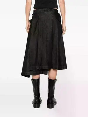 Y3 Asymmetric Pleated Midi Skirt
