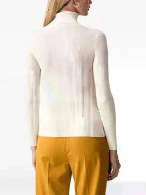 Elisabetta Franchi Logo-embroidered Ribbed-knit Sweater - Neutrals