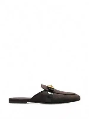 Dolce & Gabbana Logo-plaque Suede Mules