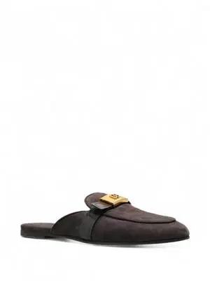 Dolce & Gabbana Logo-plaque Suede Mules