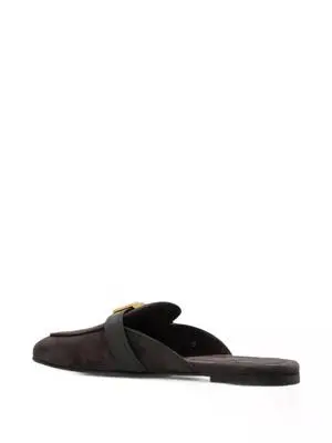 Dolce & Gabbana Logo-plaque Suede Mules
