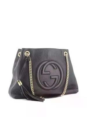 Gucci Soho Chain Strap Leather Shoulder Bag - Black