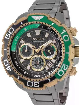 INVICTA Chronograph Watch With Dial And Link Bracelet - Black