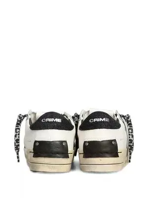 CRIME LONDON Glitter Effect Animal Print Lace Up Sneakers