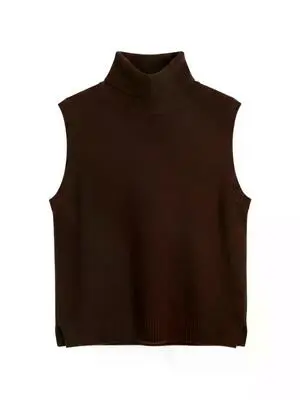 Chinti & Parker Basics Roll-neck Knitted Sleeveless Top