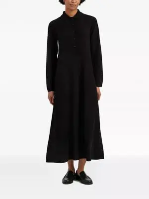 Chinti & Parker Basics A-line Polo-neck Maxi Dress - Black