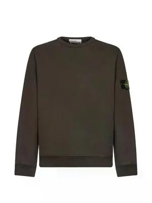 Stone Island Logo Patch Cotton Sweatshirt - Green