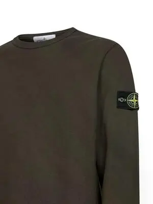 Stone Island Logo Patch Cotton Sweatshirt - Green