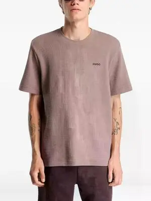 Hugo Austin Waffle-knit Logo-patch Cotton T-shirt