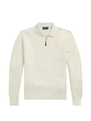 Polo Ralph Lauren Washable Wool Quarter-zip Polo - Neutrals