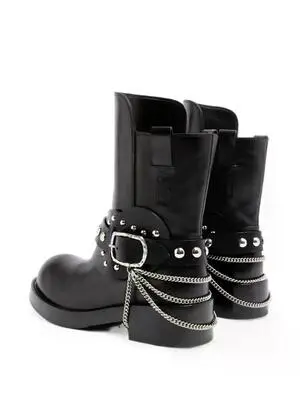 ANN DEMEULEMEESTER Boa Stud-embellished Ankle Boots