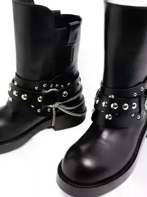 ANN DEMEULEMEESTER Boa Stud-embellished Ankle Boots