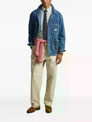 Polo Ralph Lauren Custom Fit Striped Pinpoint Oxford Shirt - White