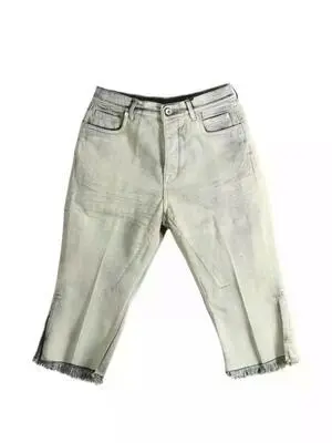 Rick Owens Bolan Cropped Frayed-hem Jeans